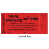 CUSTOM Red Warning Labels Pro-Tuff Decals